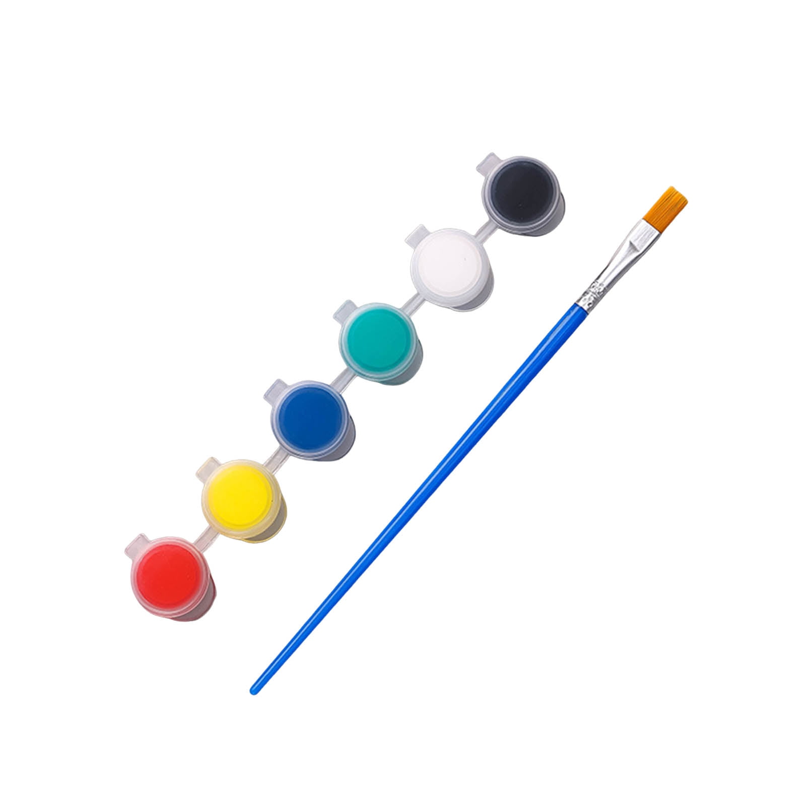 Mini Acrylic Washable Paint Set For Kids 6 Vibrant Colors Artists Brush ...