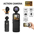 Mini Action Camera 1080P Full HD, 180° Rotating Lens, Sports Camera ...