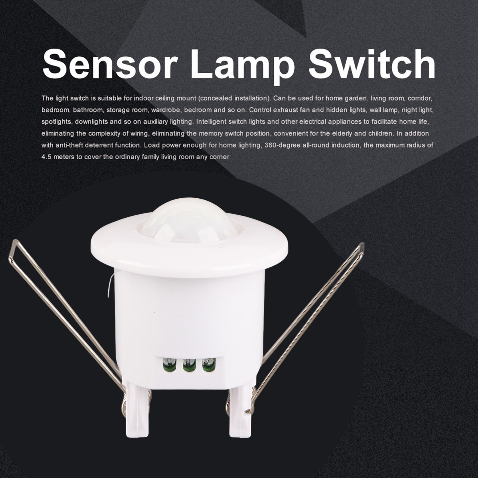 Mini Adjustable 360° Ceiling PIR Infrared Body Motion Sensor Detector ...