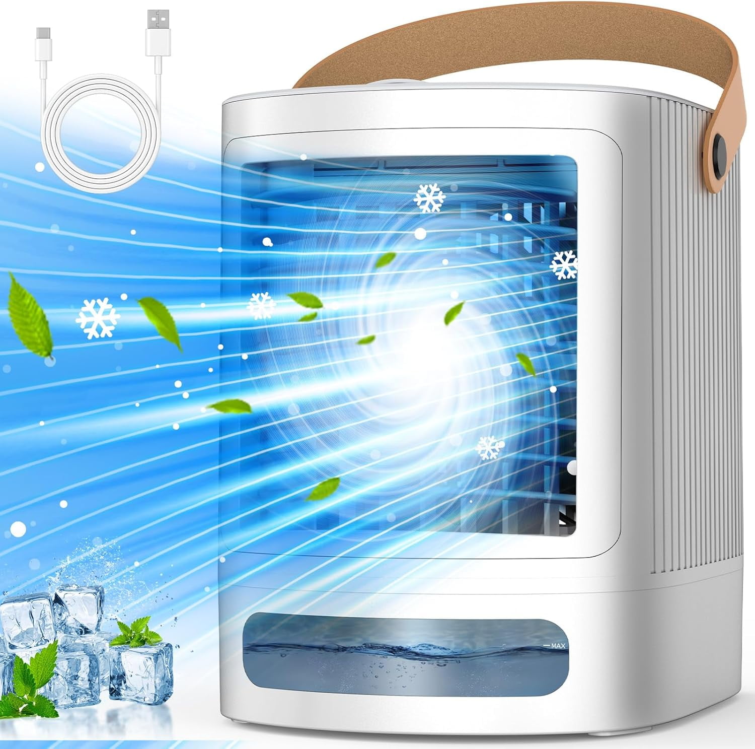 Mini Air Conditioner, 3-IN-1 Small Air Conditioner w/ 3-Level Humidify ...