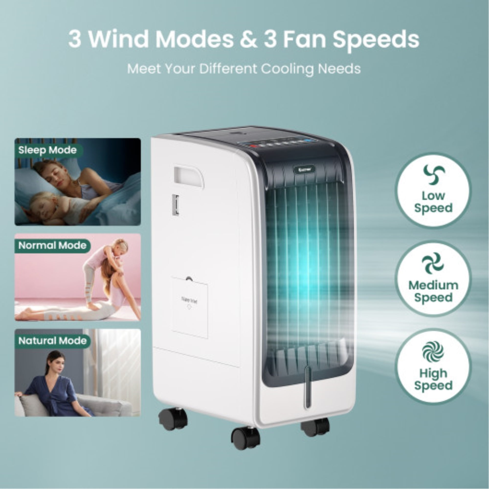 Mini Air Cooler: Ice Crystal Technology, 6L Tank, Remote Control, 3 ...