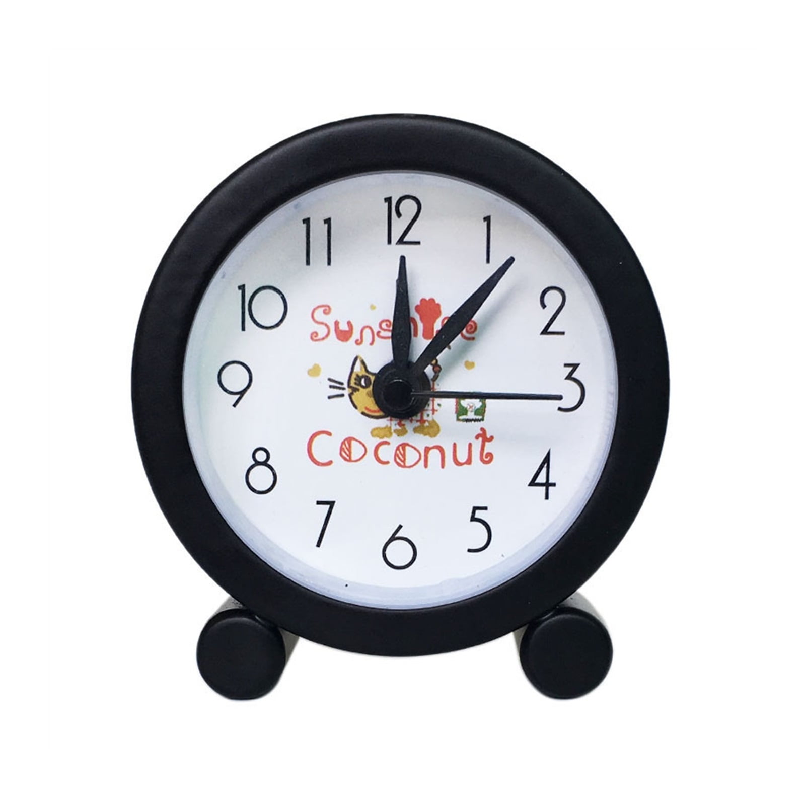 Mini Alarm Clock Electronic Round Number Double Bell Desk Table Digital ...