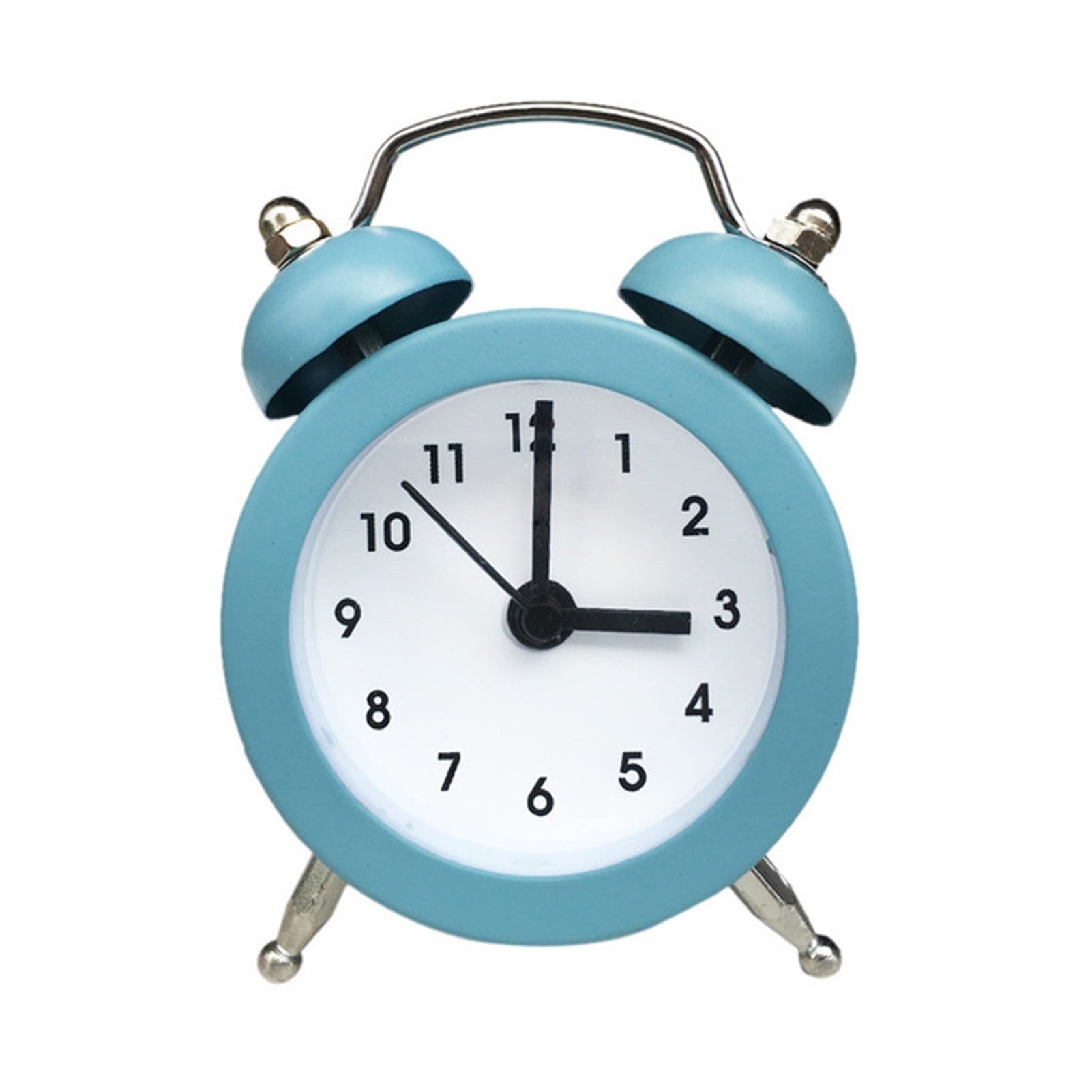 Mini Alarm Clock Electronic Round Number Double Bell Desk Table Digital ...