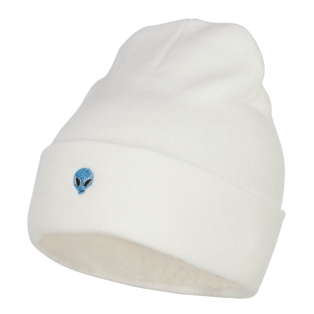 Mini Alien Embroidered Long Beanie - White OSFM - Walmart.com