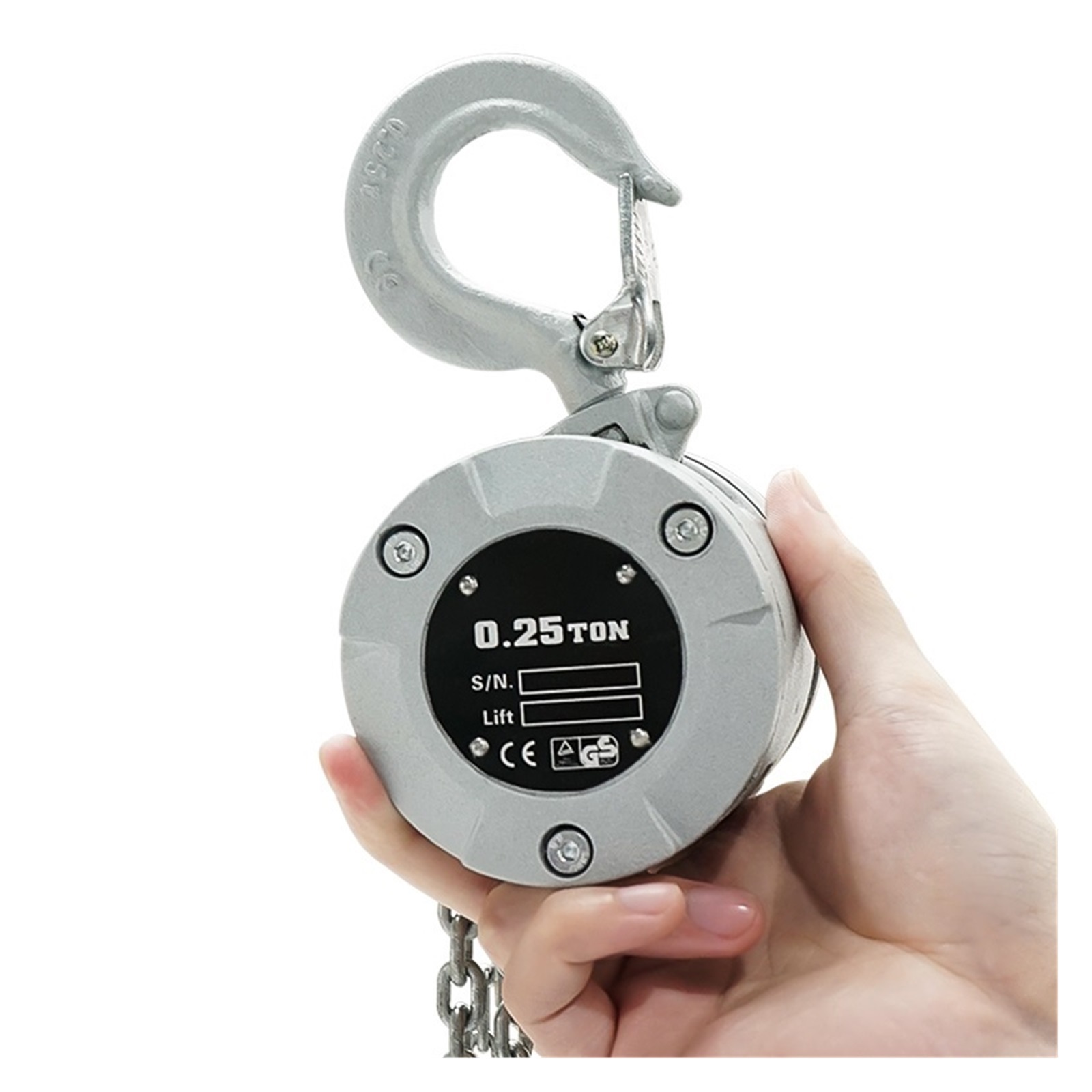 Mini Aluminum Alloy Chain Hoist 0.25t/0.5t/1t, Portable Manual Hand-cranked Gourd Household ...