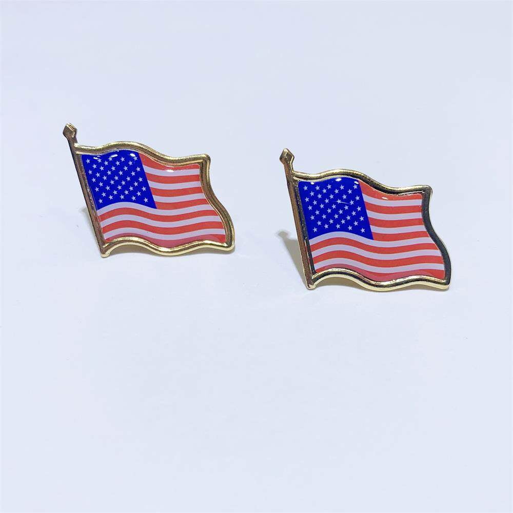 Mini American Flag Brooch Epoxy Metal Flag Badge Butterfly Buckle ...