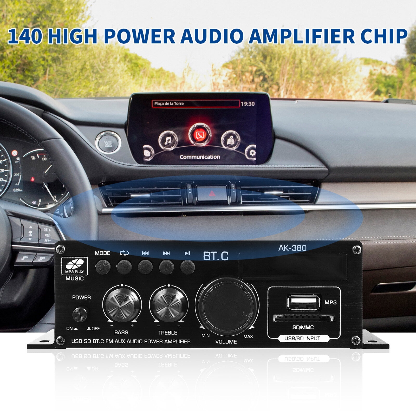 Mini Amplifier Home Audio 5.0 for Speakers- 40W 2 Channel Power Audio ...