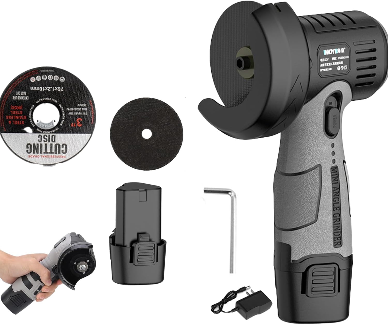 Mini Angle Grinder, 12v Mini Angle Grinder with Cutting Disc, with 2 ...