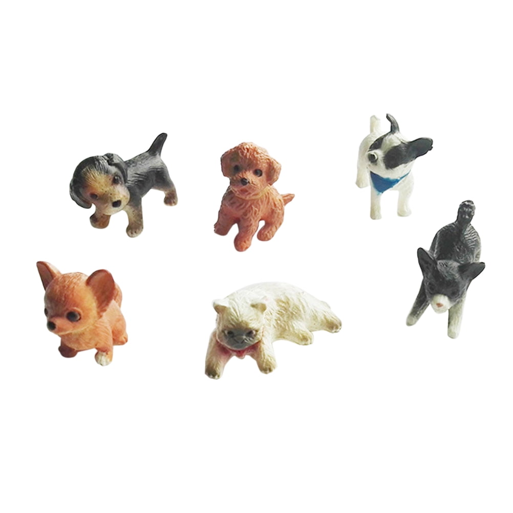 Mini Animal Figurines Set Dog Cat Model Toy Cake Topper Educational ...