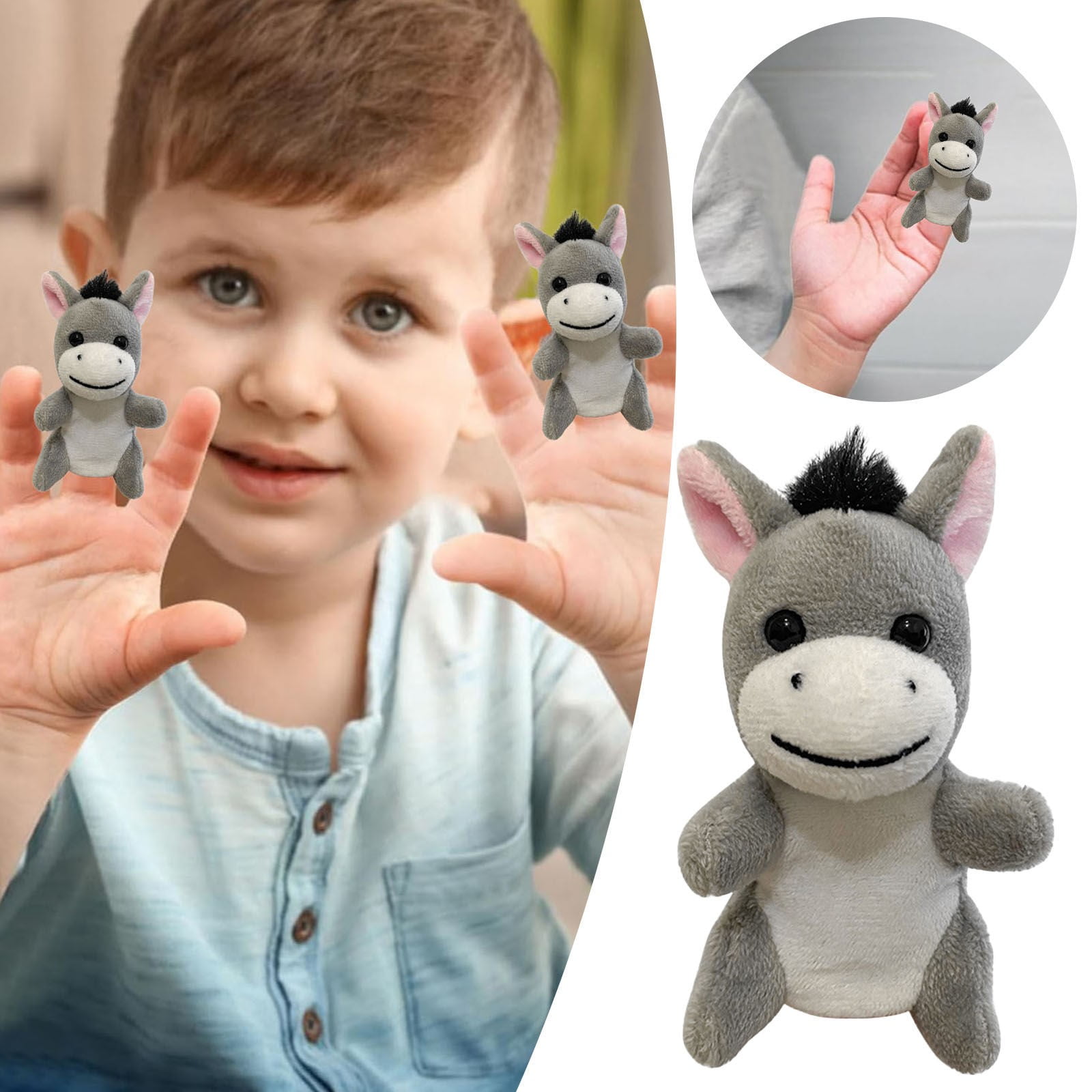 Mini Animal Finger Puppets for Kids & Toddlers Plush Finger Puppet ...