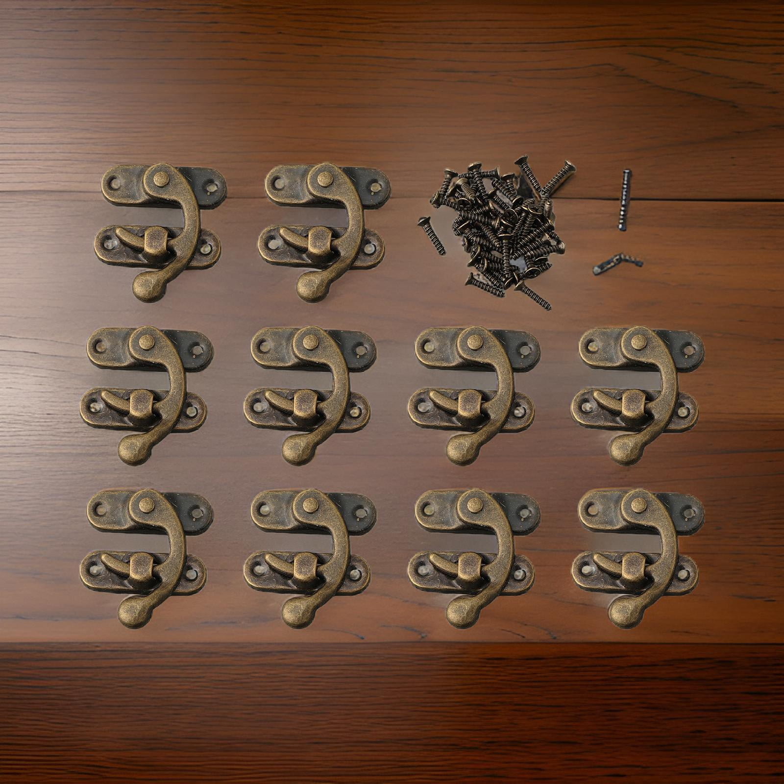 Mini Antique Bronze Wood Box Latch Clasp Lock W/ Fixing Screw 10Set ...