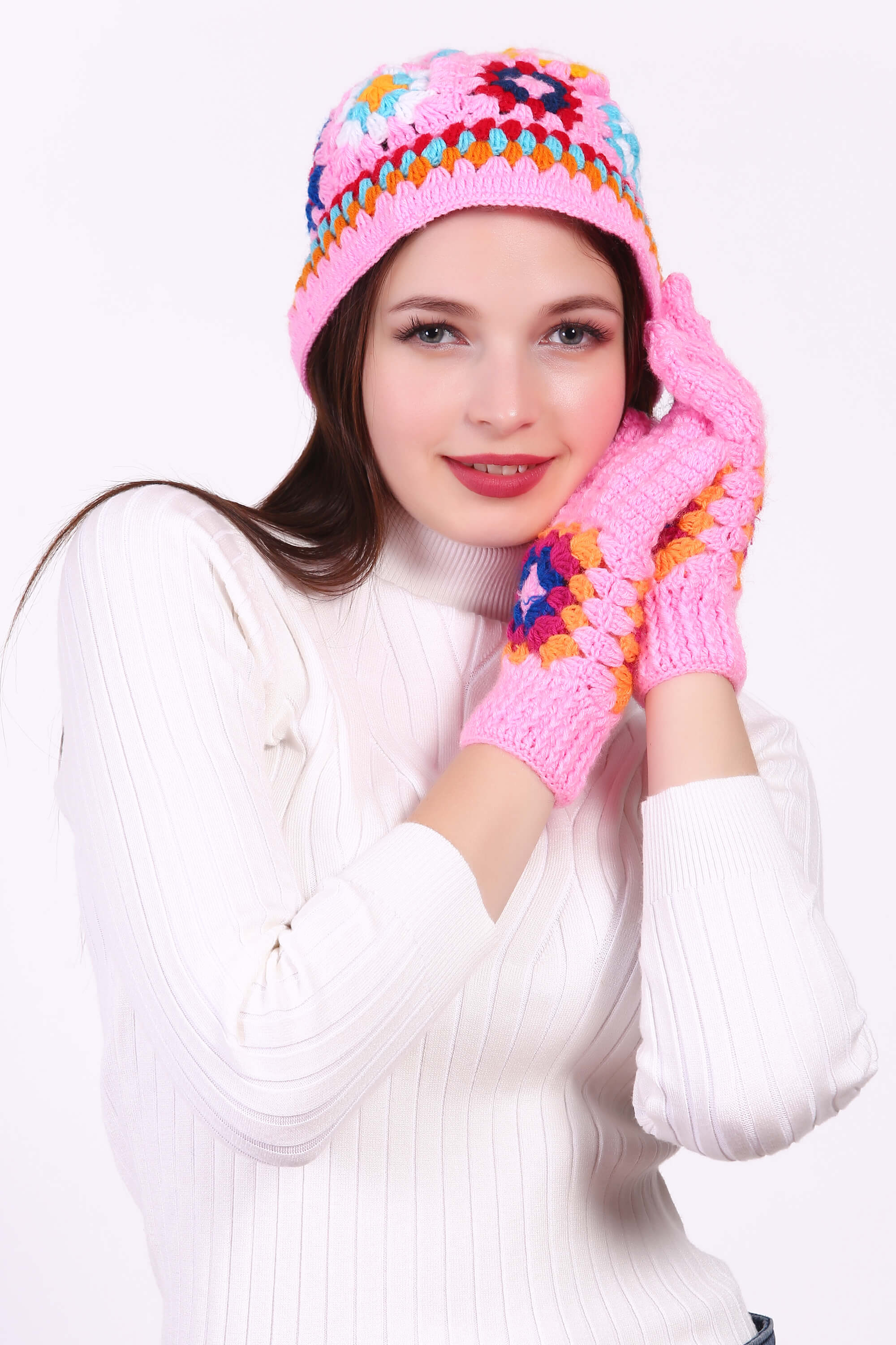 Mini Apparels Handcrafted Duo Granny Cap with Gloves - Walmart.com