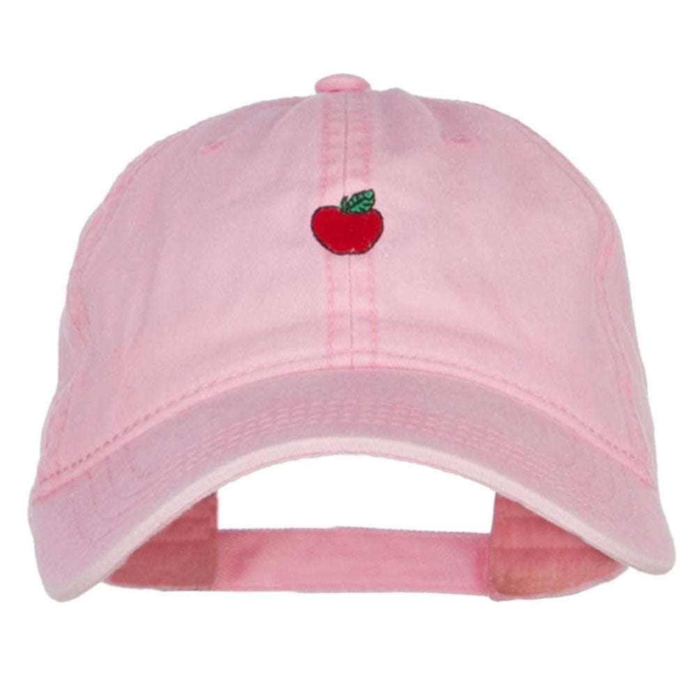 Mini Apple Embroidered Washed Cap - Pink OSFM - Walmart.com