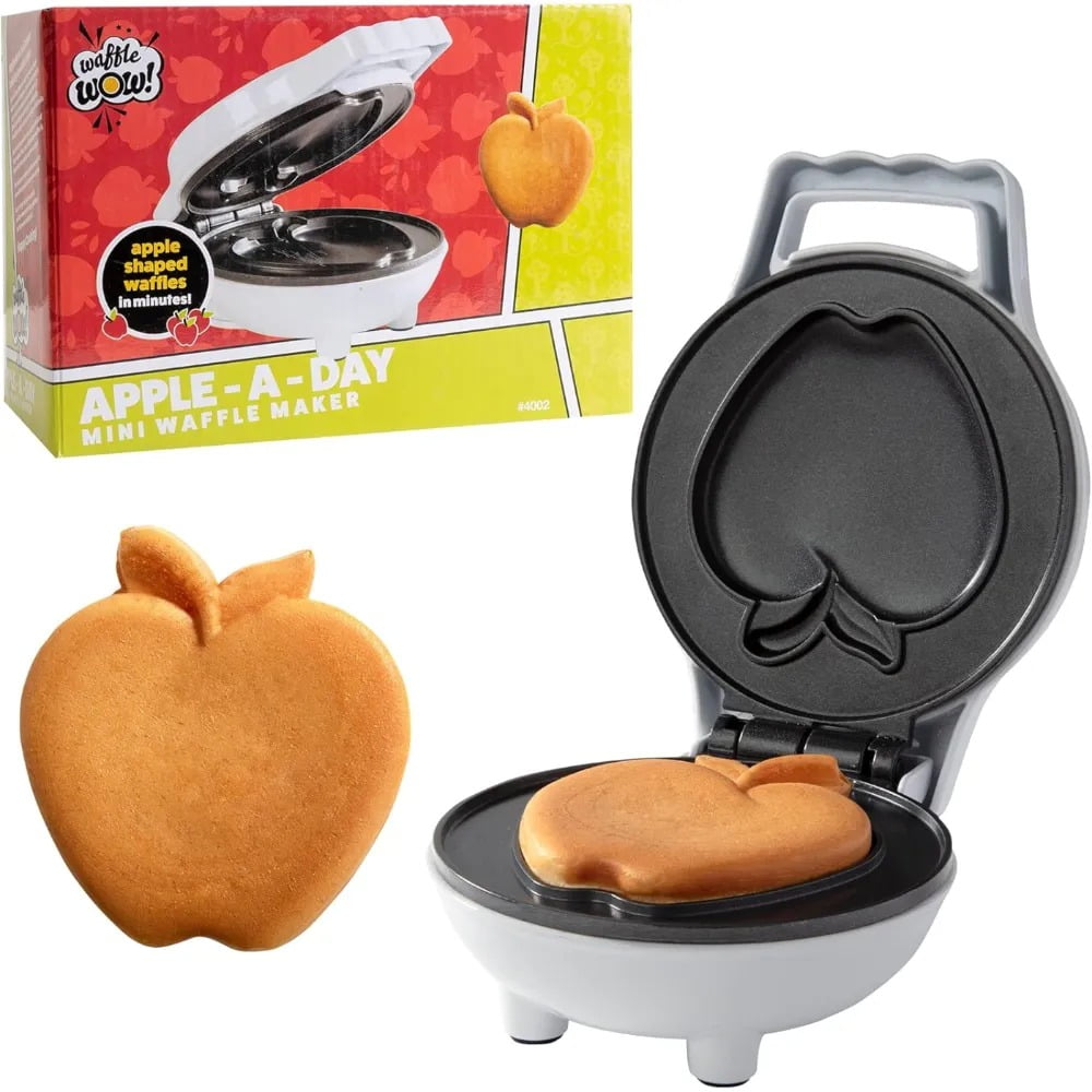 Mini Apple Waffle Maker- Back to School Breakfast Fun for Kids, Adults ...