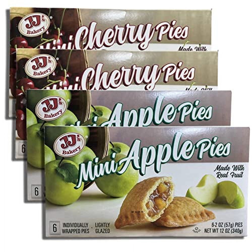 JJ's Bakery Mini Apple and Cherry Fruit Pies, 4 Boxes, 24 Pies Total ...