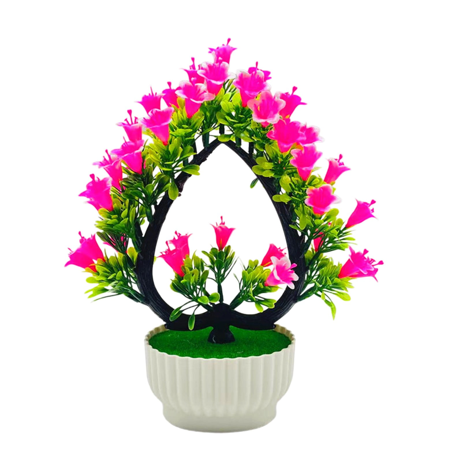 Mini Artificial Flowers Plants Heart Shape Design Plastic Potted for ...