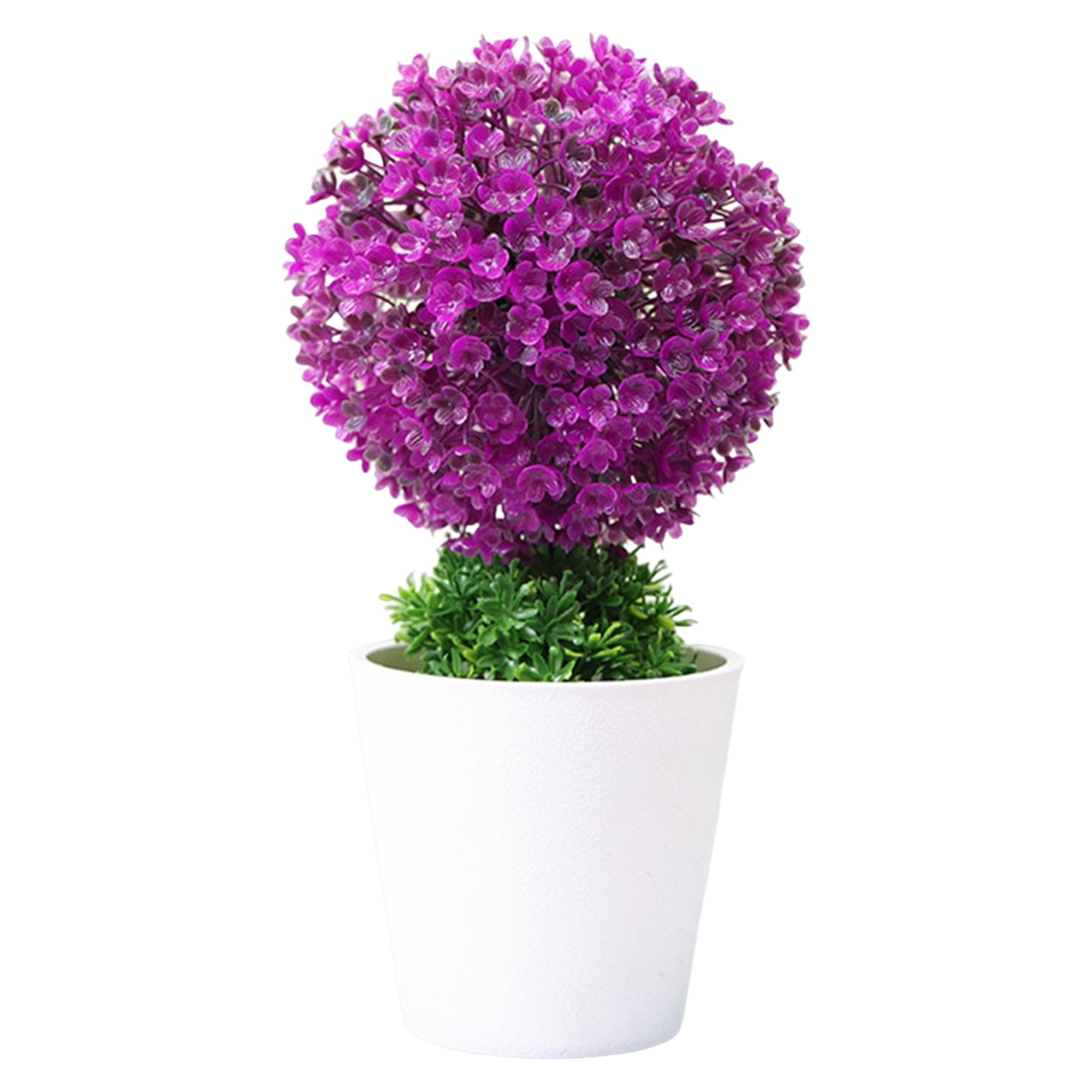 Mini Artificial Plants Plastic Fake Green Flower Topiary Shrubs with ...