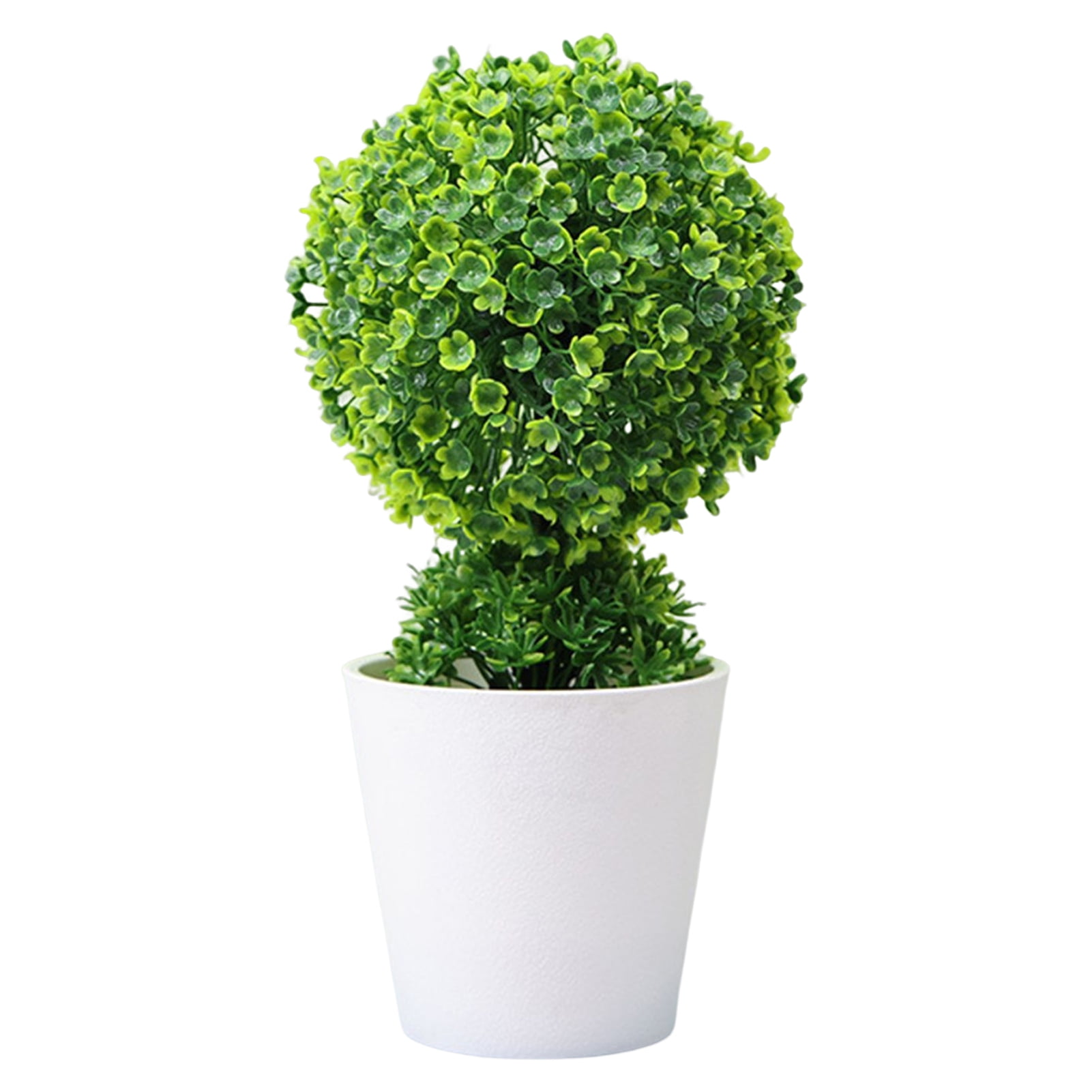 Mini Artificial Plants Plastic Fake Green Flower Topiary Shrubs with ...