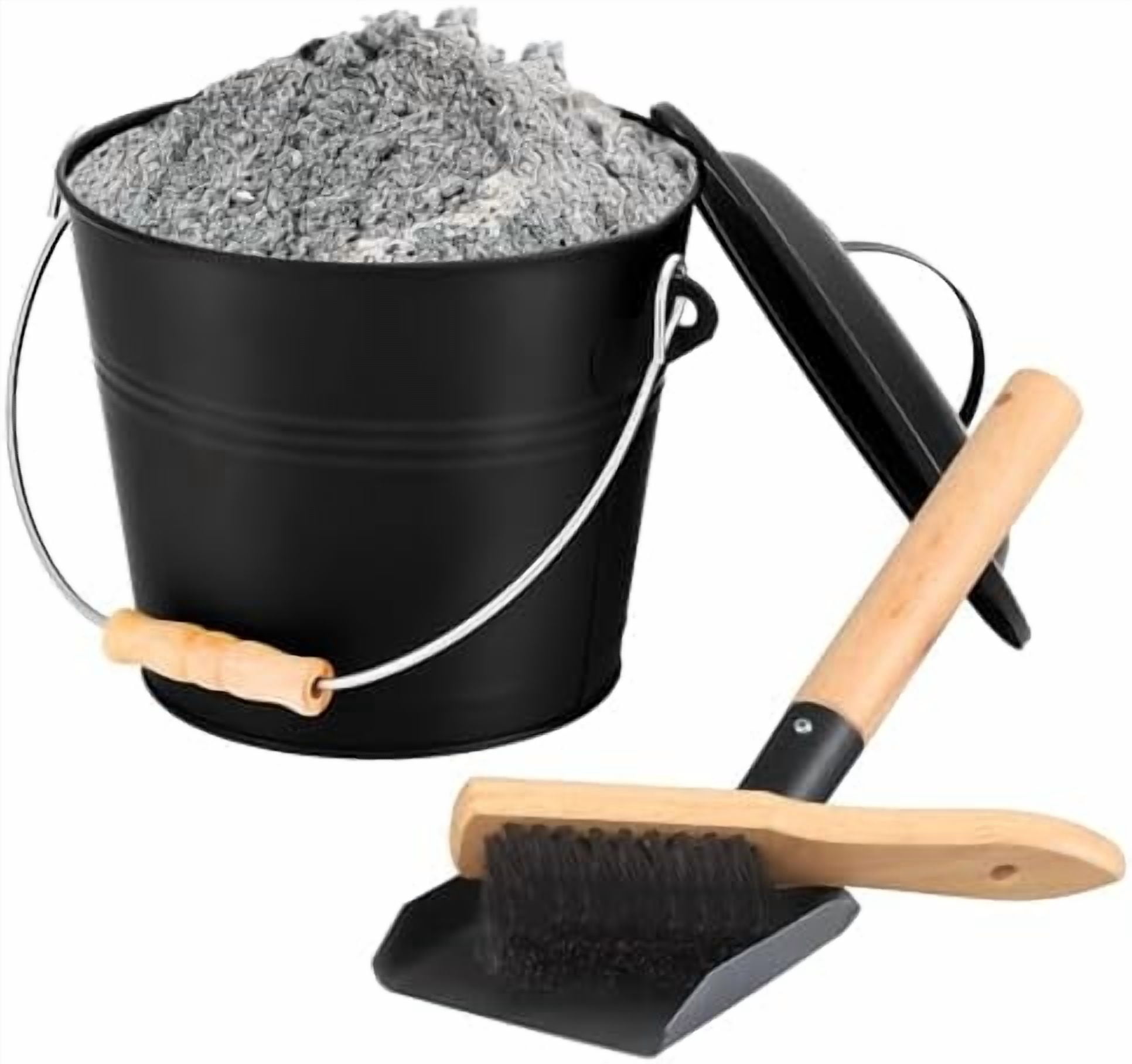 Mini Ash Bucket with Lid,Shovel,Broom and Screwdriver, 1.3 Gallon ...