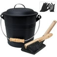 Mini Ash Bucket with Lid and Shovel, 1.3 Gallon Fireplace Bucket with ...