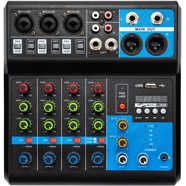 Pyle PMXU43BT 4 Channel Bluetooth Sound Board Mixer System for DJ ...