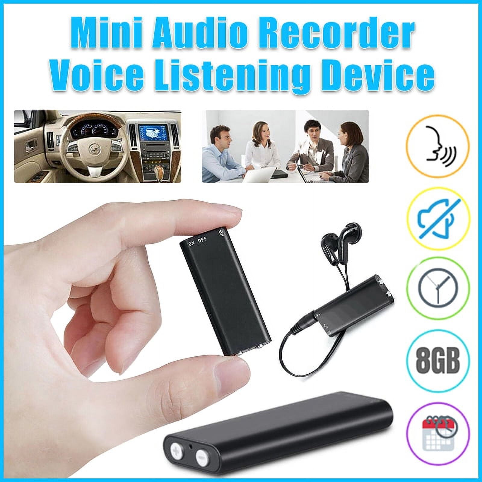 Accreate USB 8GB Mini Voice Activated Audio Recorder with Noise ...