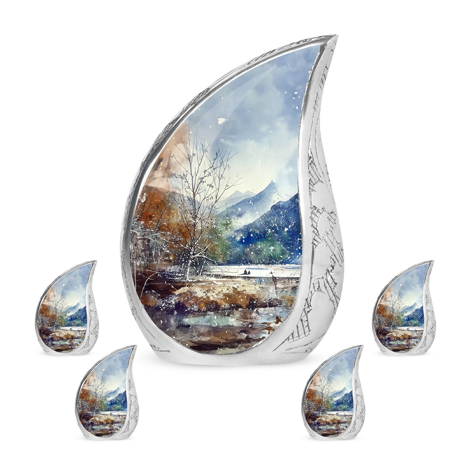 Mini Autumn Mountain Urn For Human Ashes Adult Female - Large Cremation Urn For Human Ashes ...