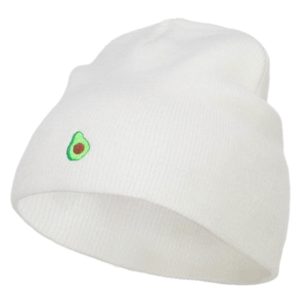 Mini Avocado Embroidered Short Beanie - White OSFM - Walmart.com
