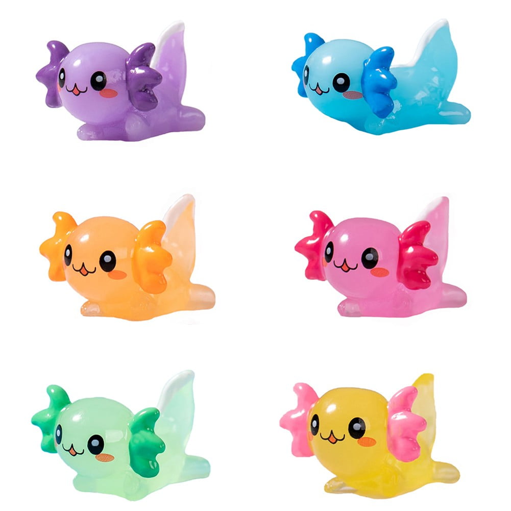 Mini Axolotl Figure with Luminous Effects Stand Out in Your Aquarium ...