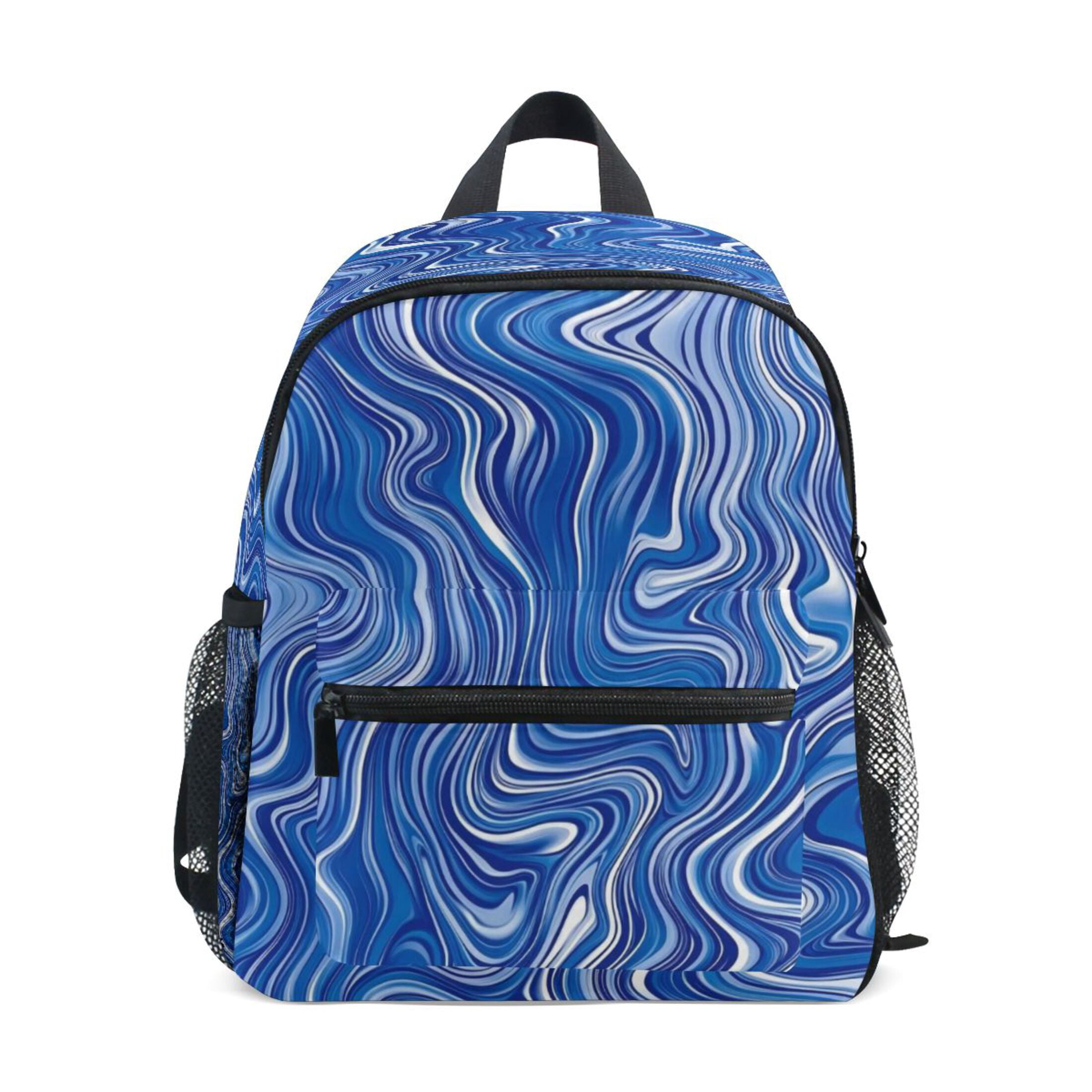 Mini Backpack Blue Swirl Pattern - Durable with Safety Features for 3-8 ...