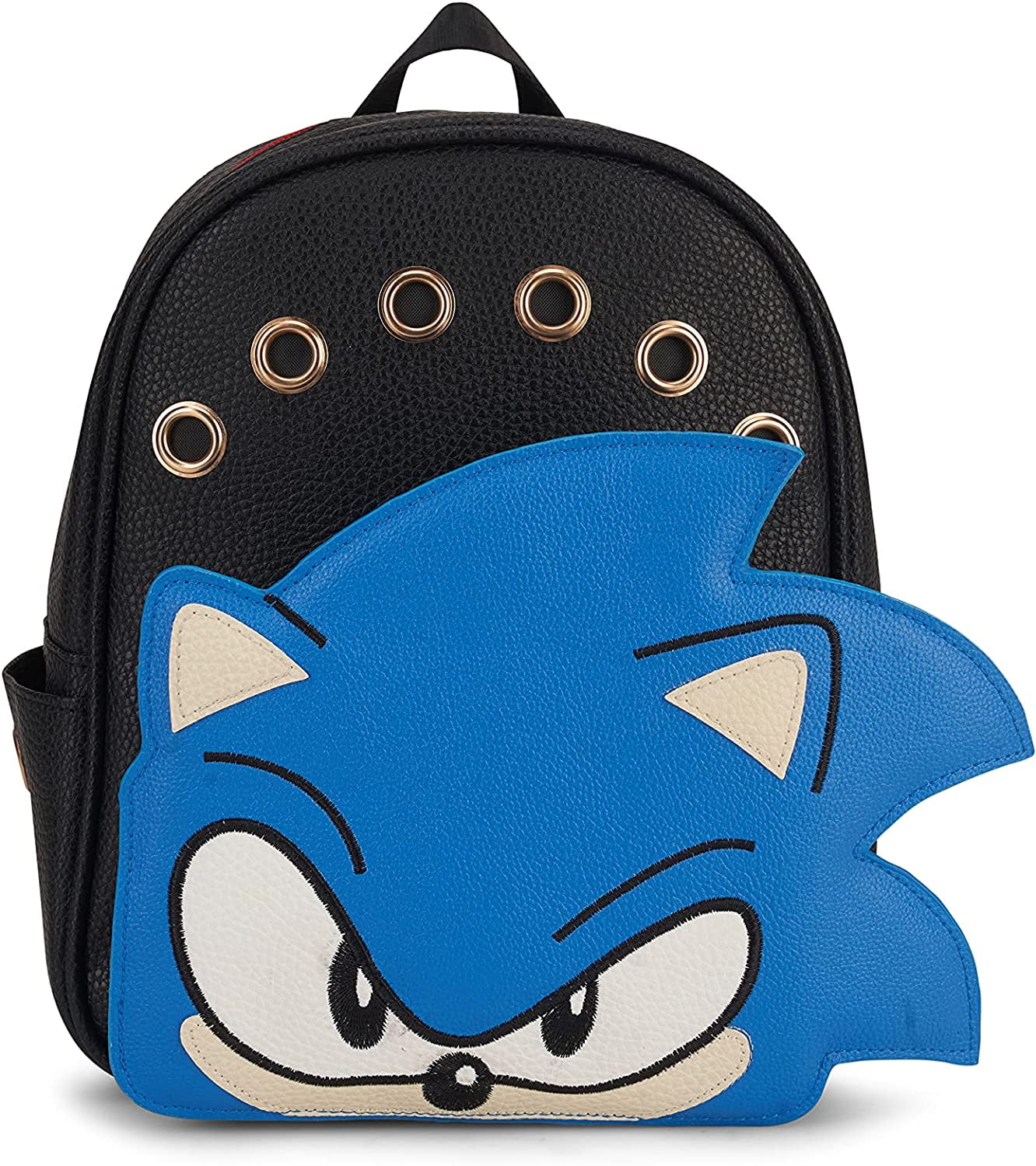 Deluxe Mini Backpack - Sonic the Hedgehog Face, 11" Faux Leather PU ...