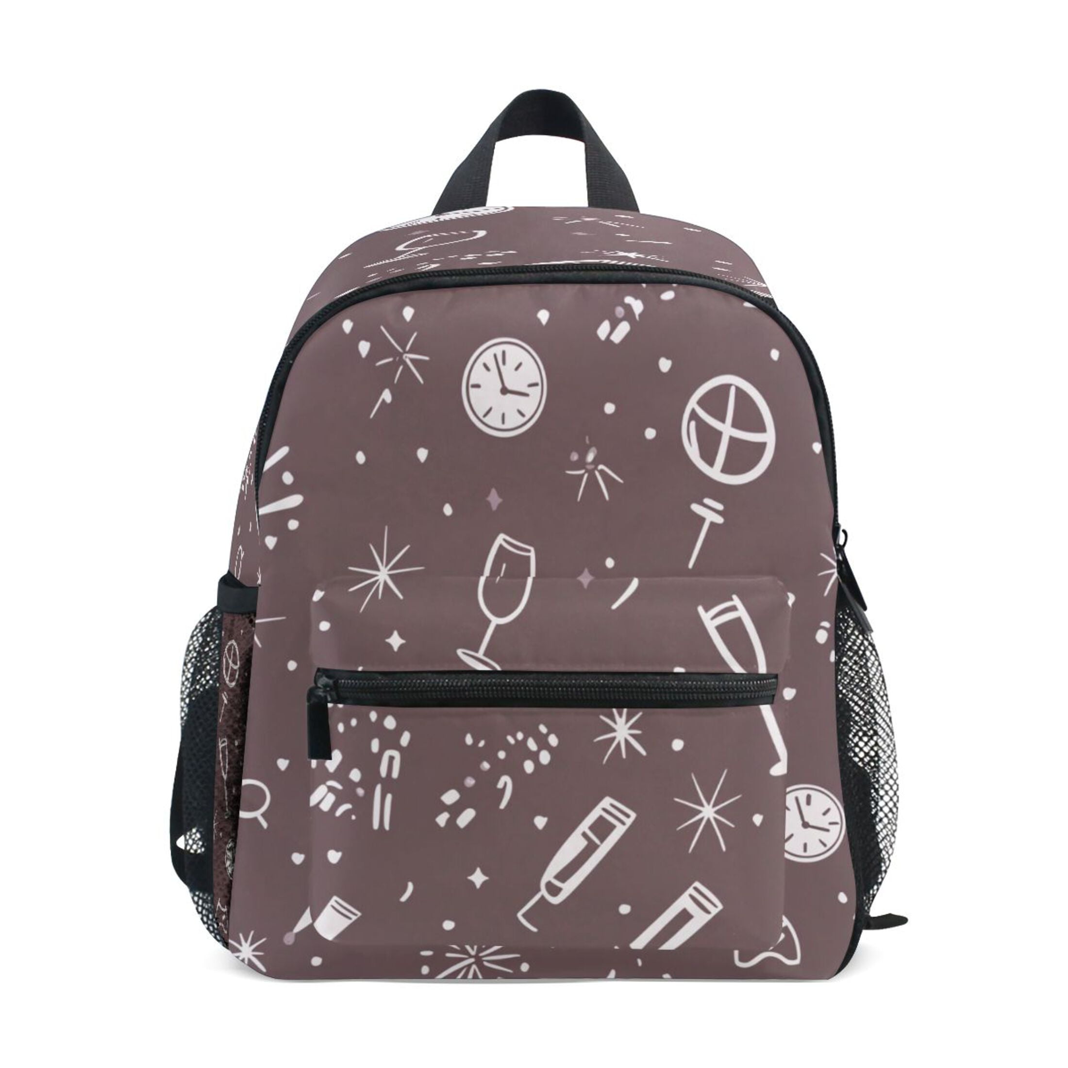Mini Backpack Grey Brown Pattern Design - Durable with Safety Features ...