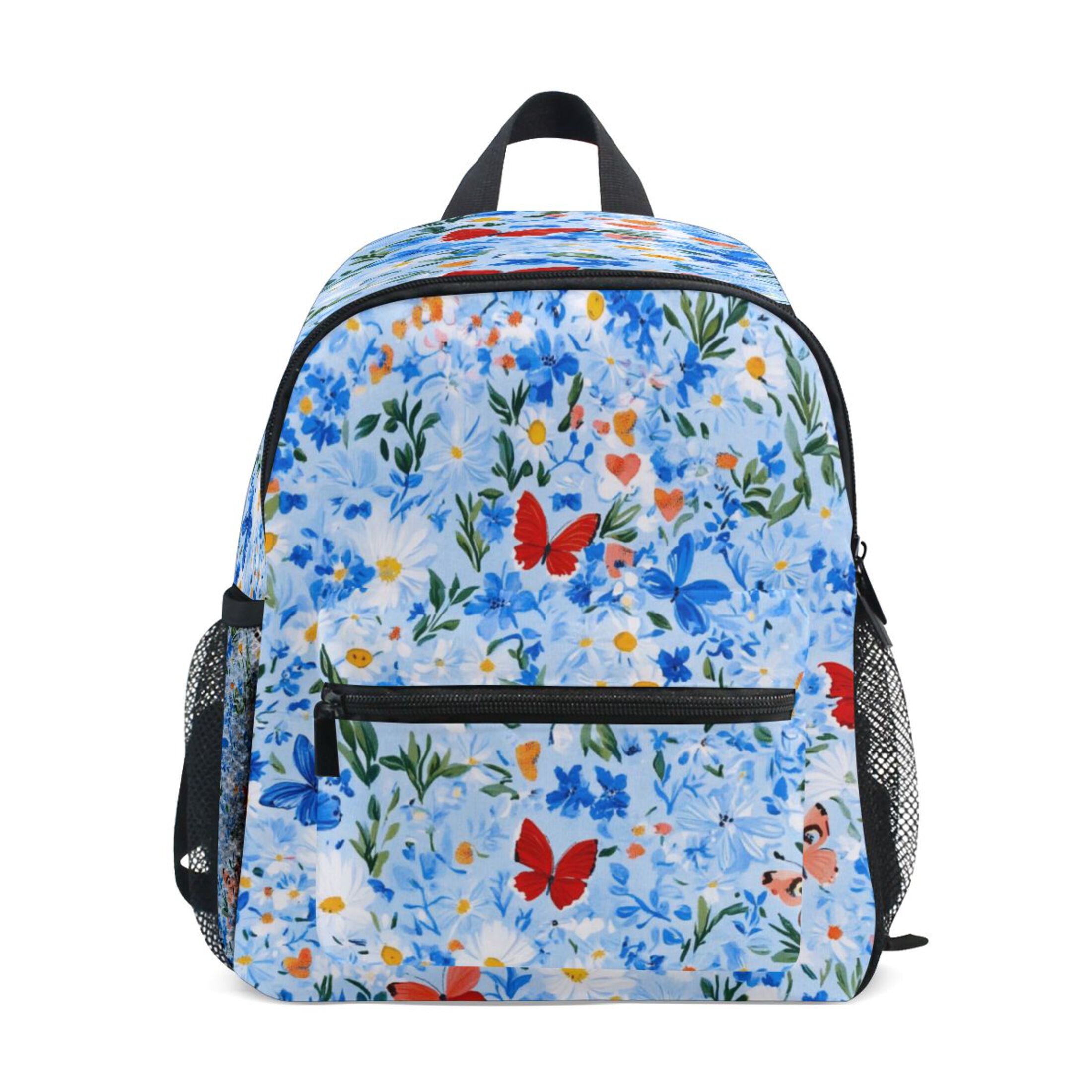 Mini Backpack Navy Floral and Butterfly - Durable with Safety Features ...