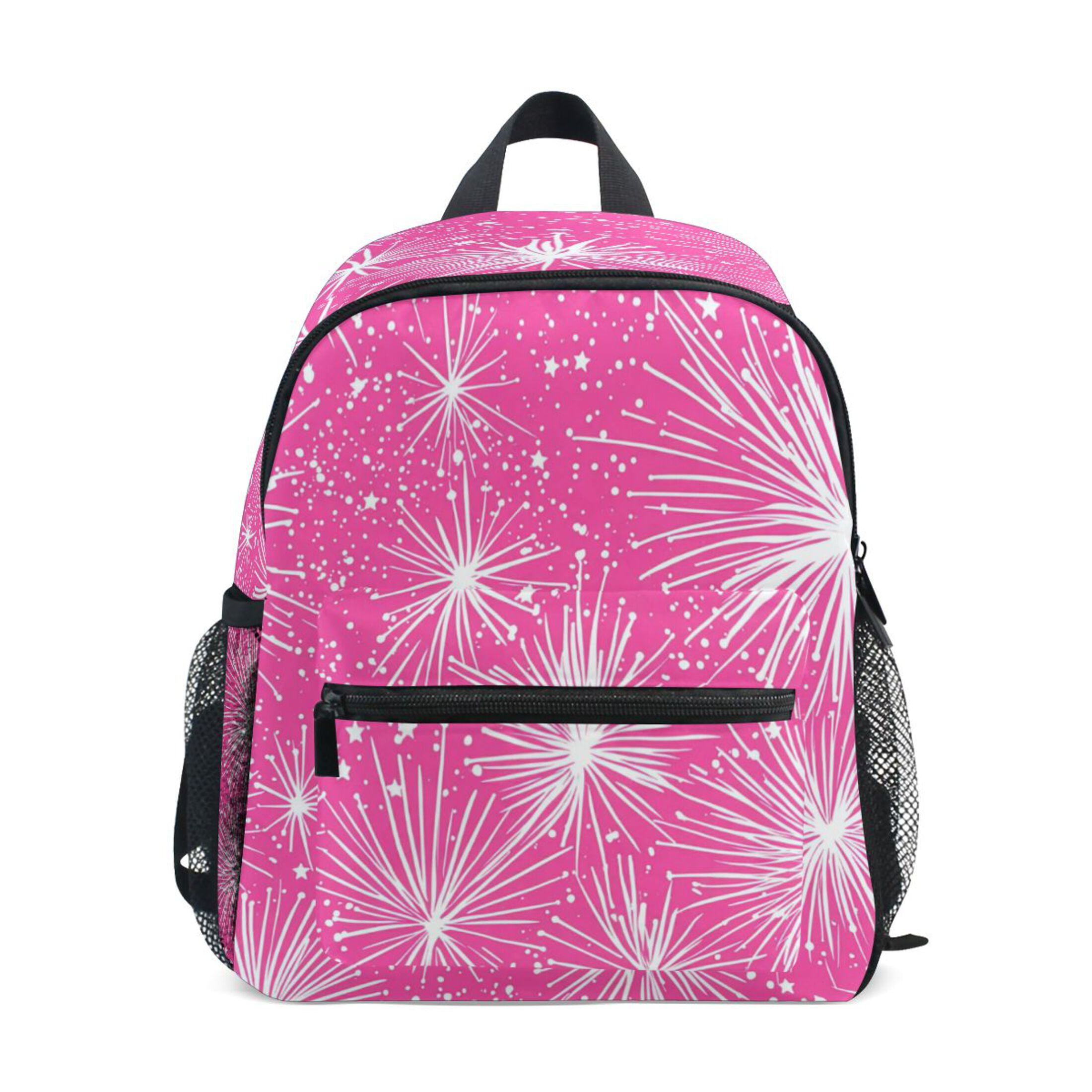 Mini Backpack Pink Fireworks Pattern - Durable with Safety Features for ...