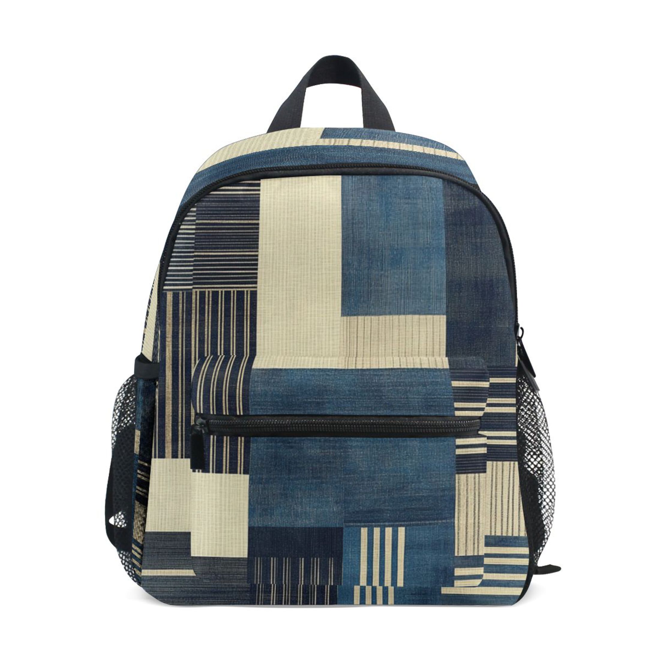 Mini Backpack Stripes Lines Pattern - Durable with Safety Features for ...