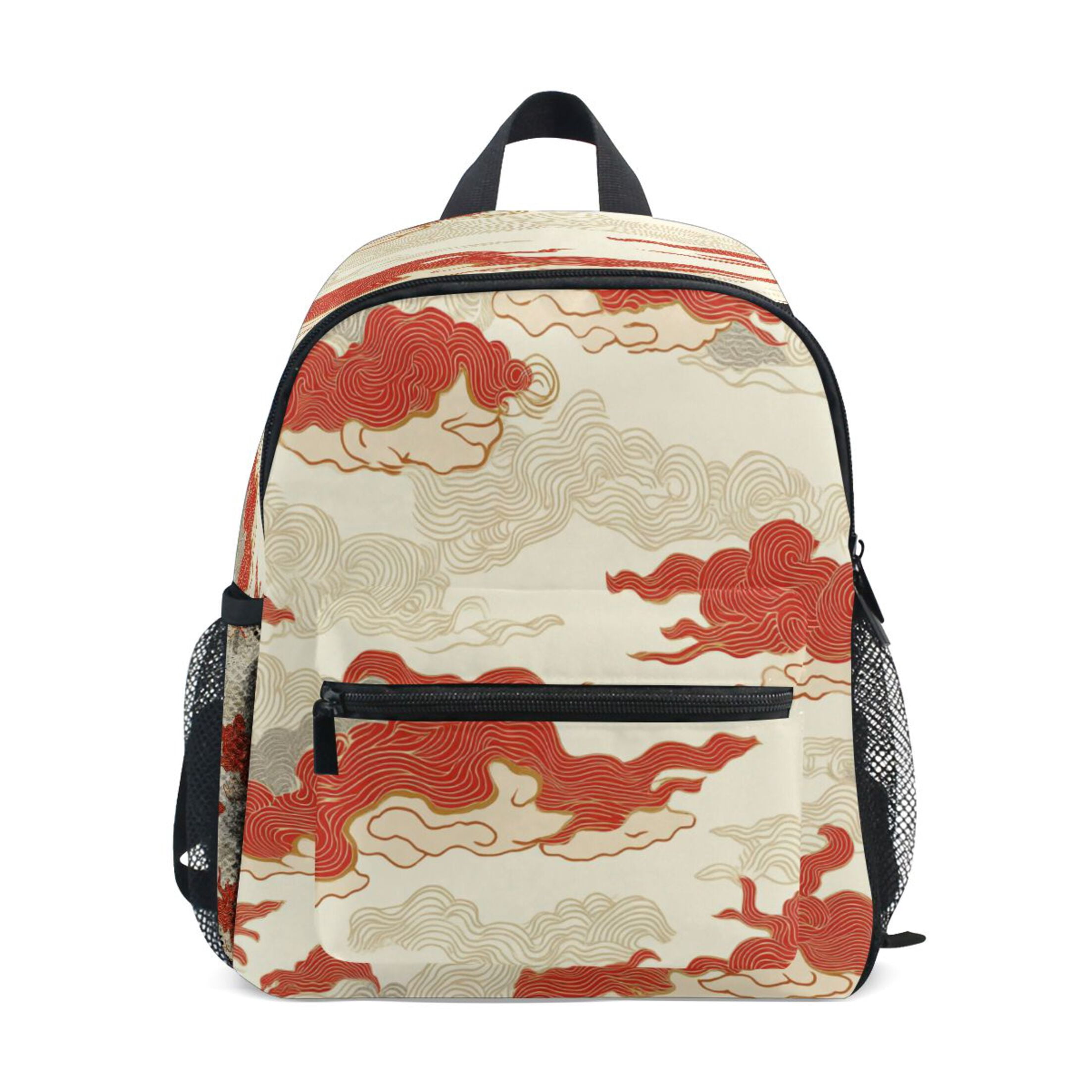 Mini Backpack White Background with Red Dlouds - Durable with Safety ...