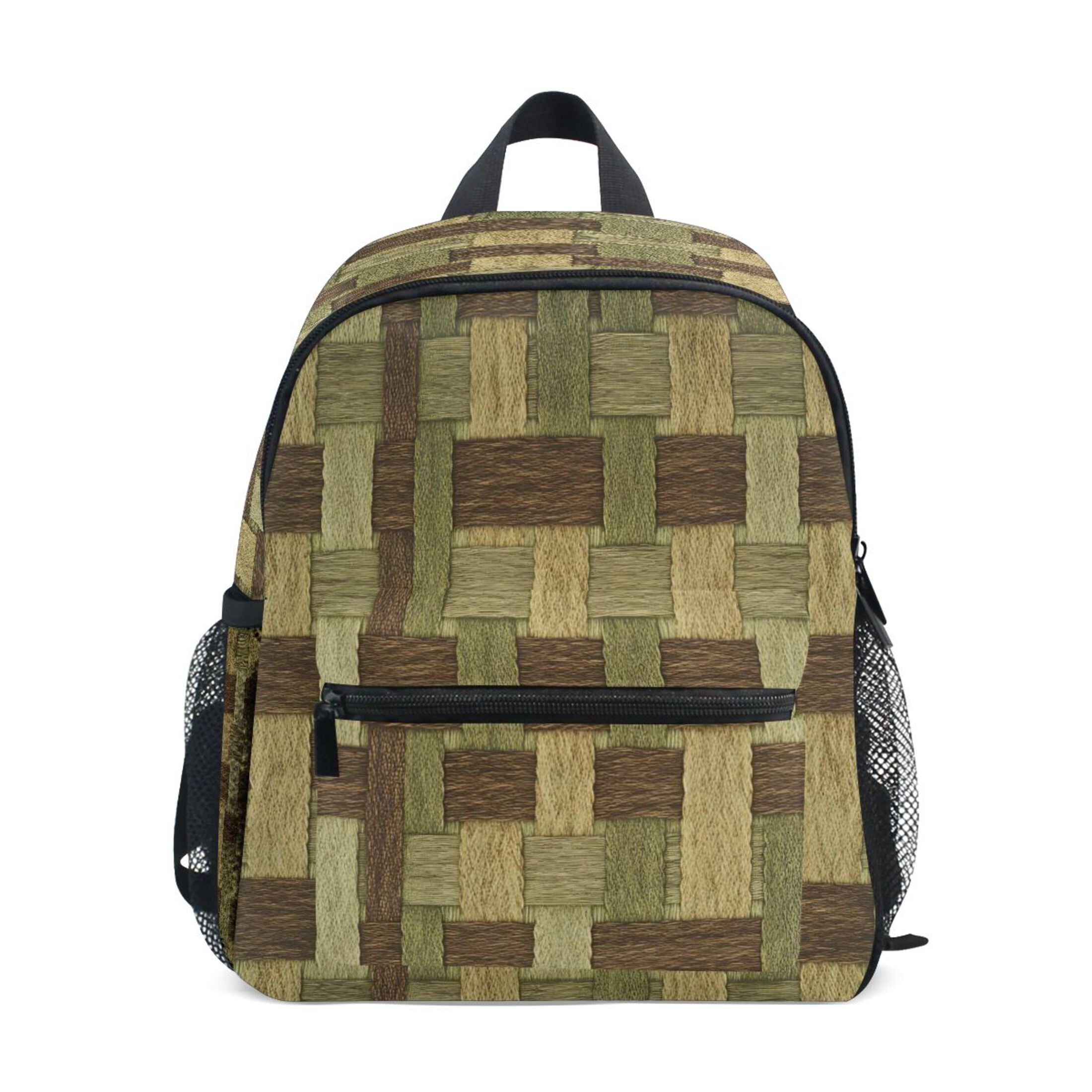 Mini Backpack Wooden Texture Pattern - Durable with Safety Features for ...