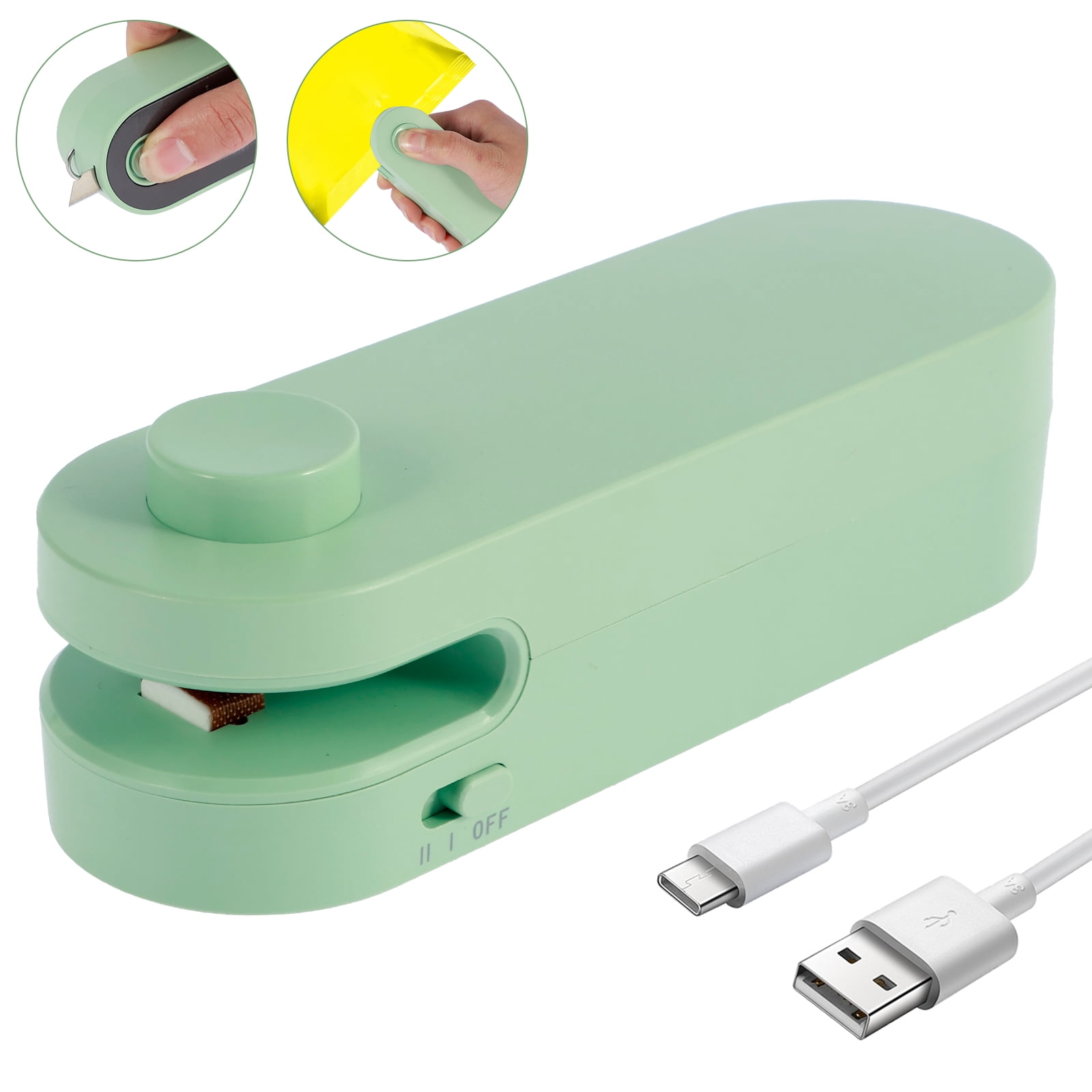 Mini Bag Sealer 1200mAh Rechargeable Small Heat Sealer and Cutter 2 ...