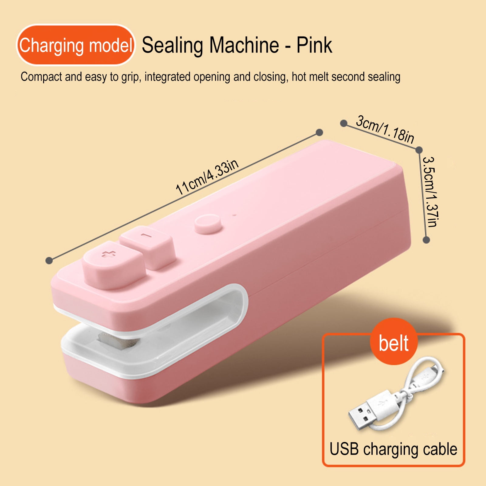 Mini Bag Sealer, 2 in 1 Heat Sealer and Cutter, Rechargeable Portable Sealing Machine, Handheld ...