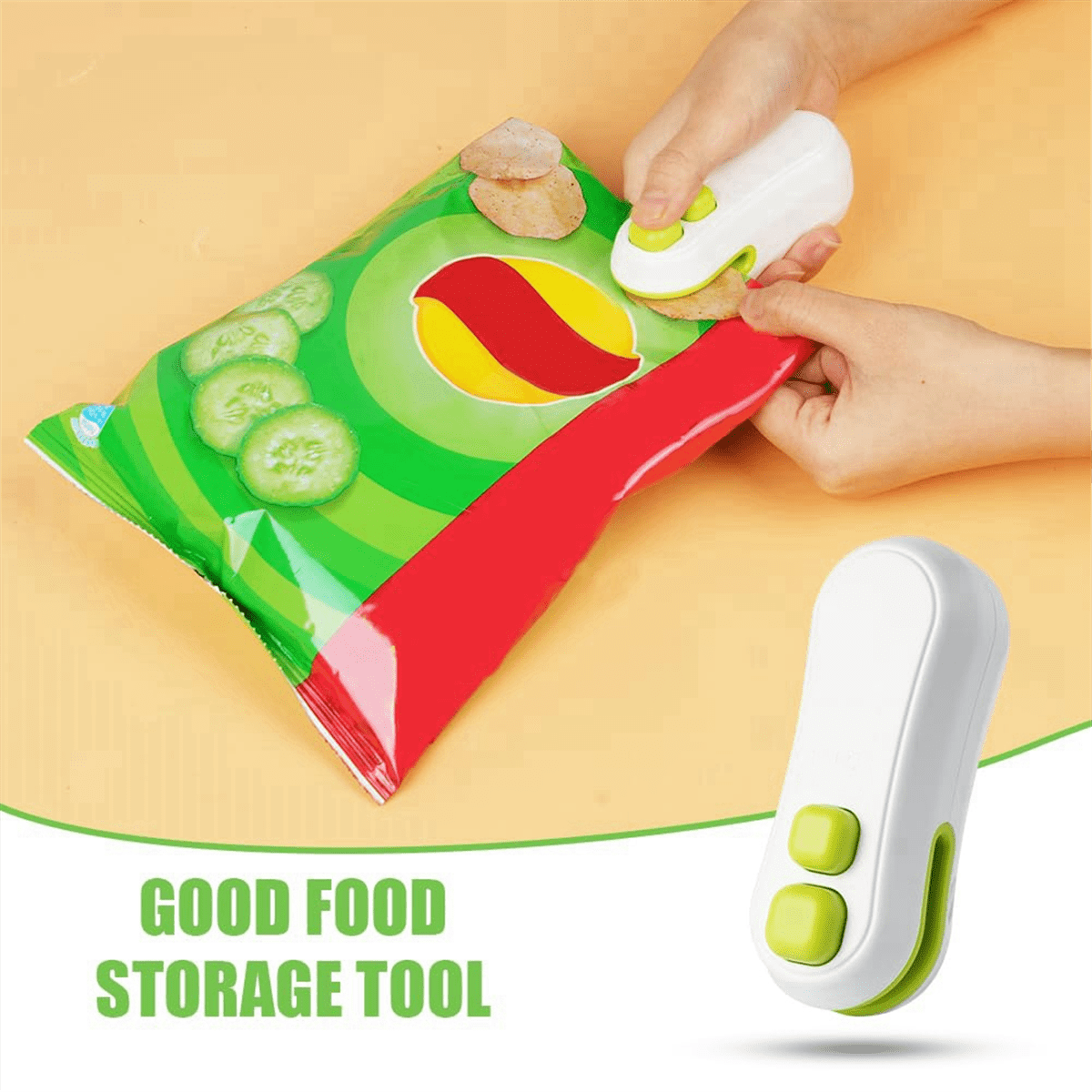 Mini Bag Sealer, 2 in 1 Cutter and Sealer, Rechargeable with Magnetic ...