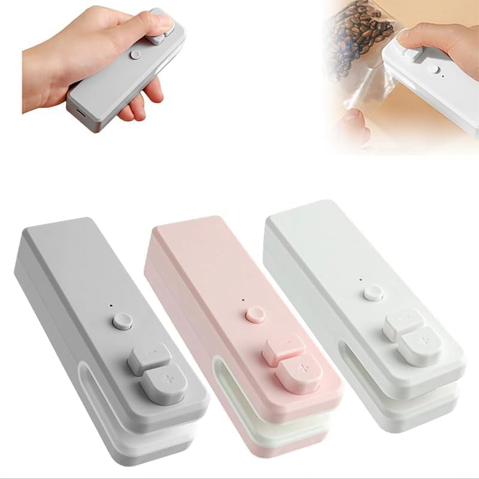 Mini Bag Sealer, 2024 Upgrade Handheld Heat Vacuum Sealer 2 in 1 Bag ...
