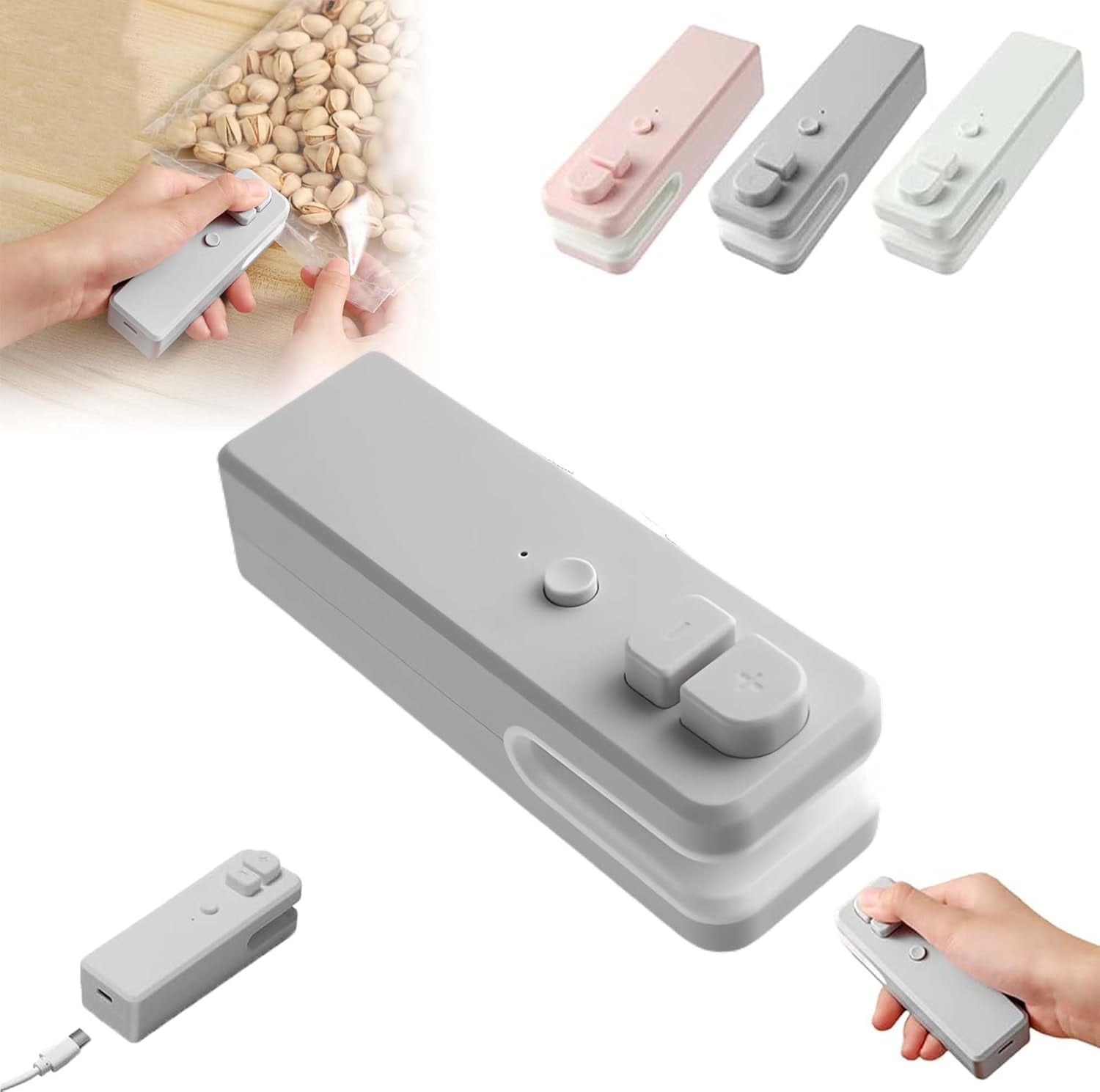 Mini Bag Sealer, 2025 Upgrade 2 in 1 USB Rechargeable Bag Sealer Heat ...