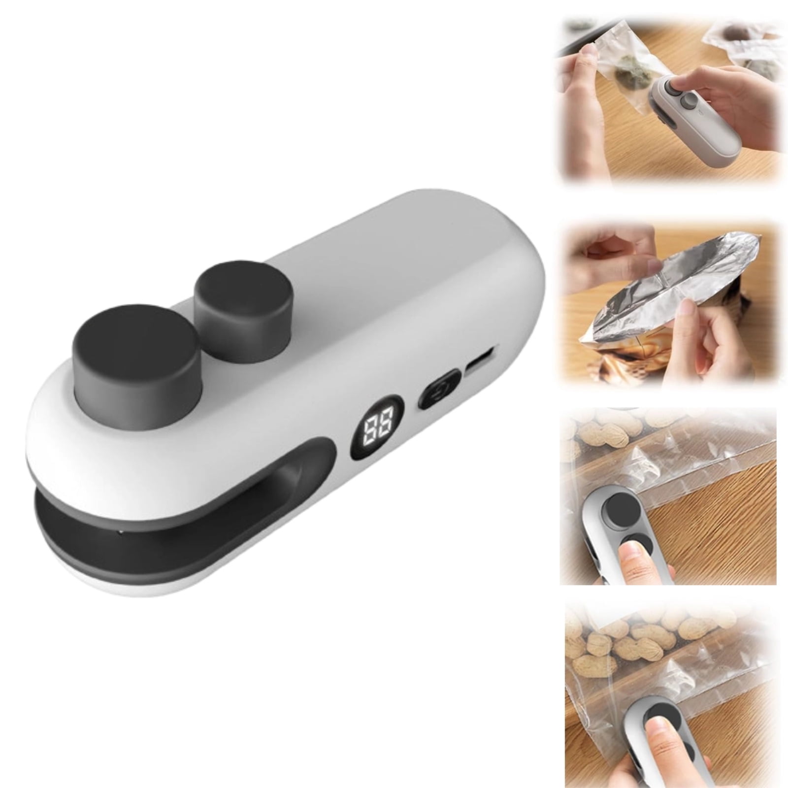 Mini Bag Sealer, 2026 Portable 2-in-1 Bag Sealer & Cutter, Rechargeable ...