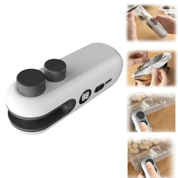 Mini Bag Sealer, 2026 Portable 2-in-1 Bag Sealer & Cutter, Rechargeable ...