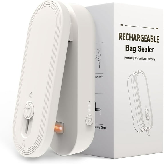 Mini Bag Sealer and Cutter, 1800mAh Rechargeable Chip Bag Sealer ...