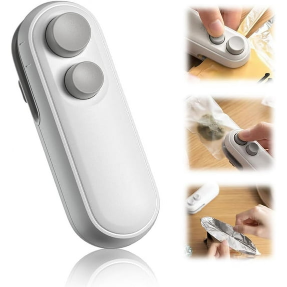 Mini Bag Sealer with Cutter and Magnet, 2026 New Portable Rechargeable ...