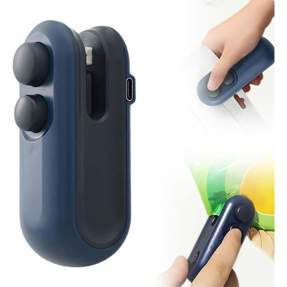 Mini Bag Sealer with Cutter and Magnet, 2026 New Portable Rechargeable ...