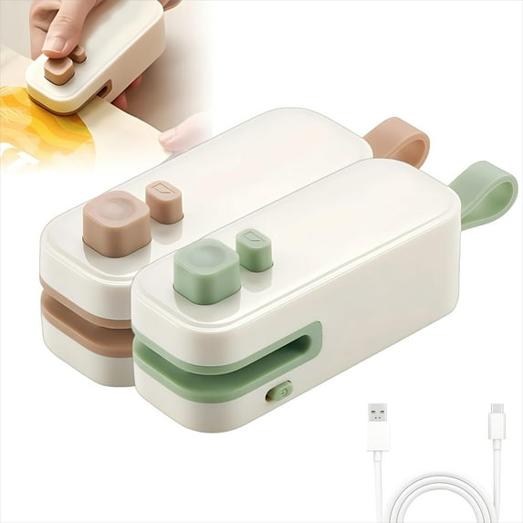 Mini Bag Sealer with Cutter and Magnet, 2026 New Rechargeable Portable ...