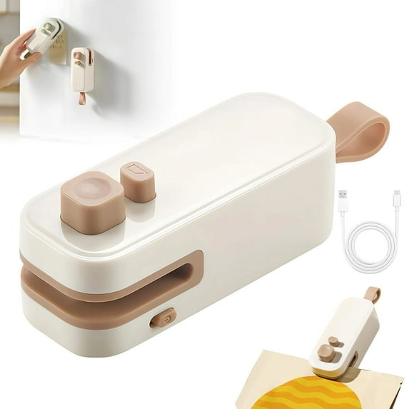 Mini Bag Sealer with Cutter and Magnet, Portable Bag Sealer with USB ...