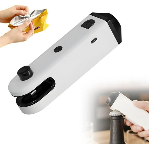 Mini Bag Sealer and Cuttert, 4-in-1 Rechargeable Mini Sealer for ...
